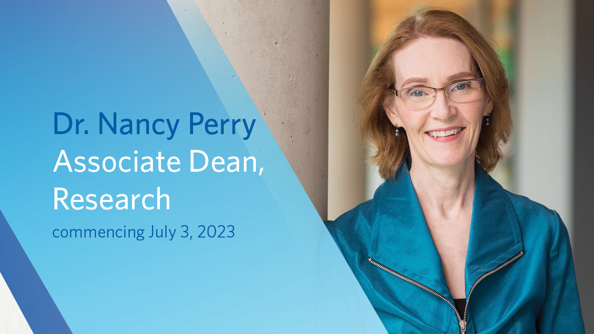 Dr. Nancy Perry appointed Associate Dean, Research – Faculty of Education